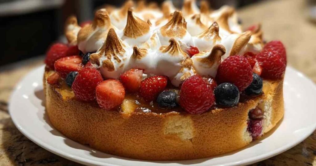Gâteau Moelleux aux Fruits Rouges Meringué - Recette Facile