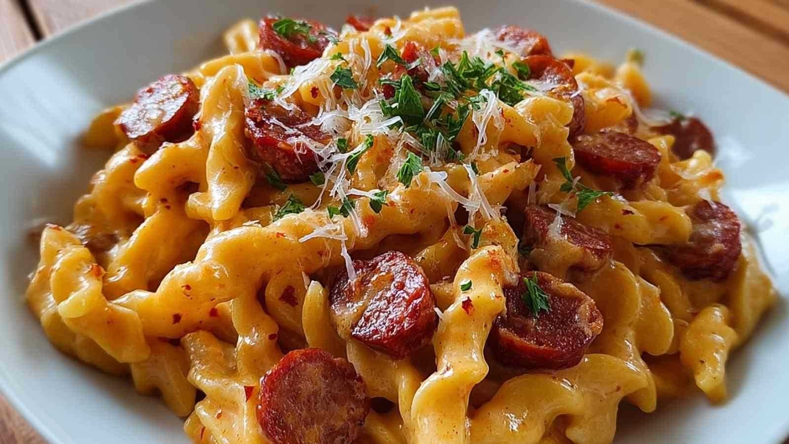 Pâtes Crémeuses Chorizo: Recette Facile en 30 Minutes