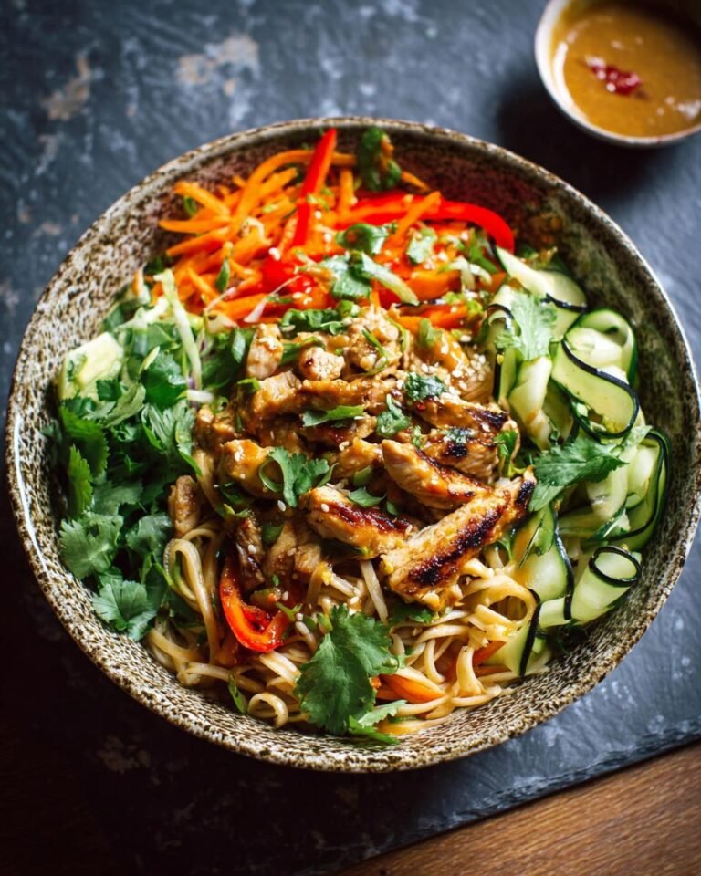 Bol de Nouilles Poulet Satay : 1 recette divine